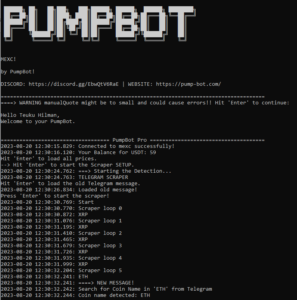 Make Profits with Pump Bot for MEXC Pump Groups Telegram